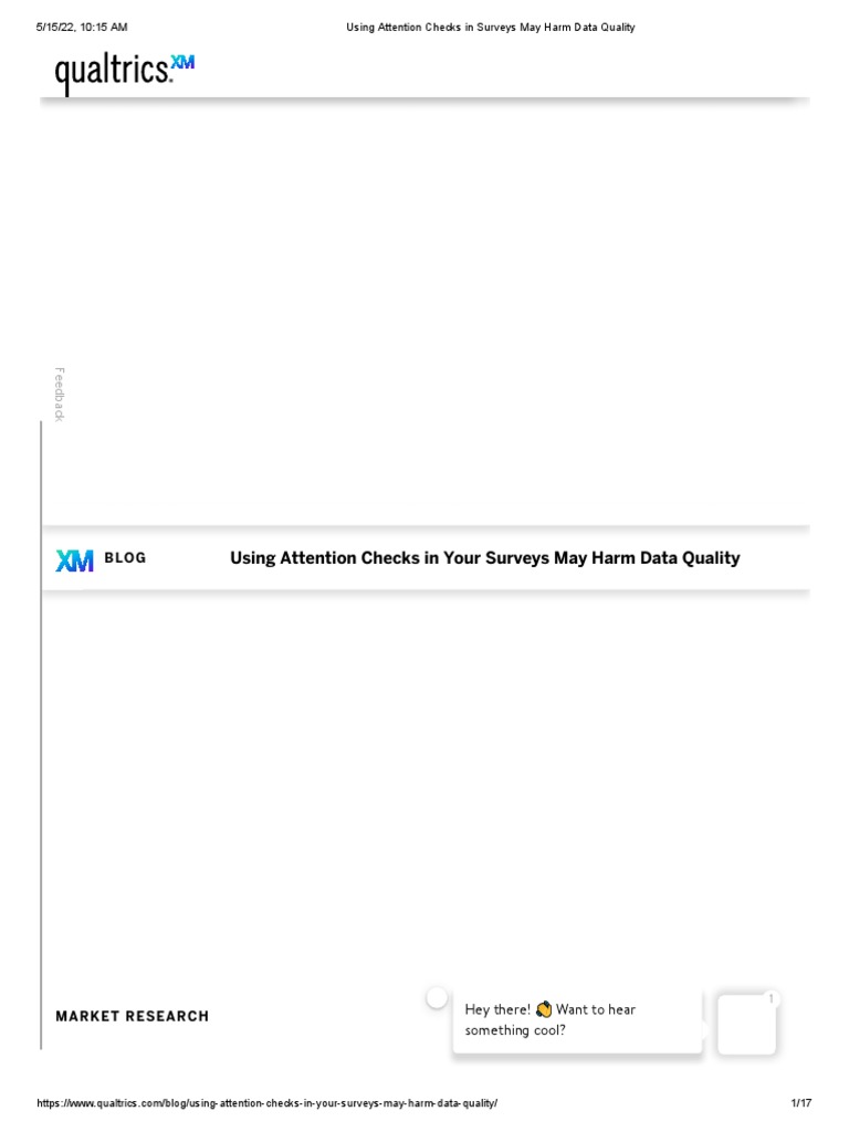 Using Attention Checks in Surveys May Harm Data Quality | PDF ...