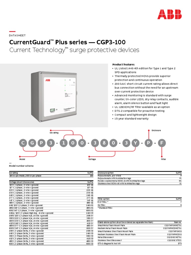 1tqc1232e0040 - CGP3-100 Rev.e April 2022 | PDF | Fuse (Electrical ...