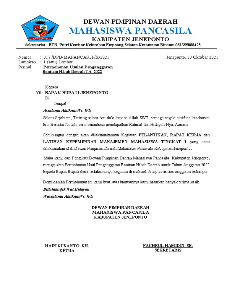 017 Proposal Permohonan Dana Hibah | PDF