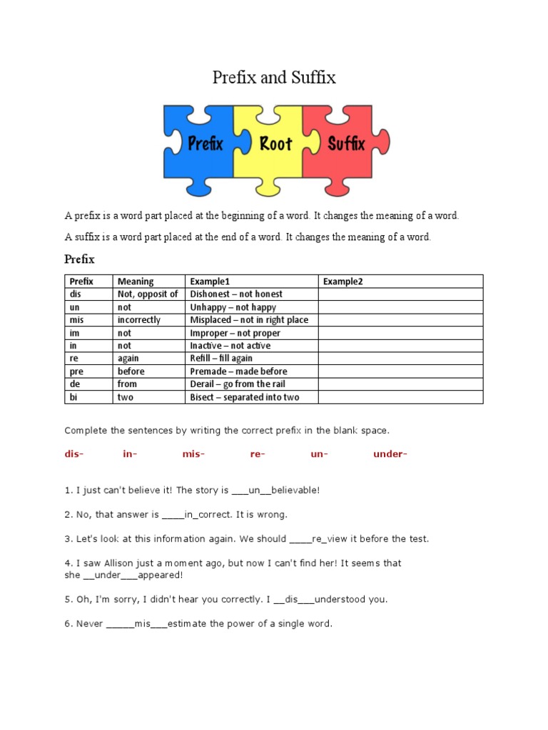 Prefix and Suffix | PDF