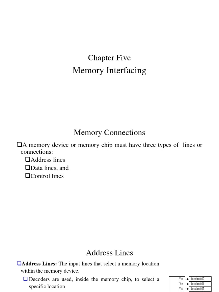 Chapter Five: Memory Interfacing | PDF | Random Access Memory | Read Only Memory