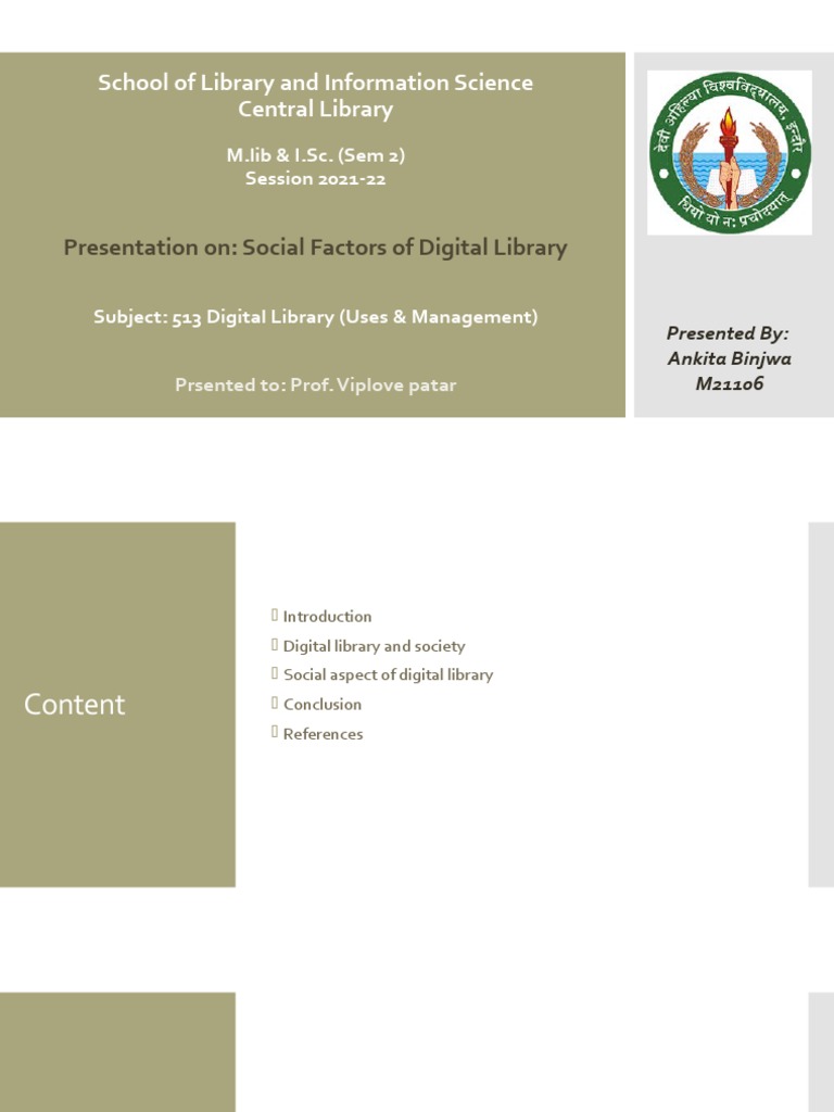 Social Factors in Digital Libraries | PDF | Libraries | Digital Library