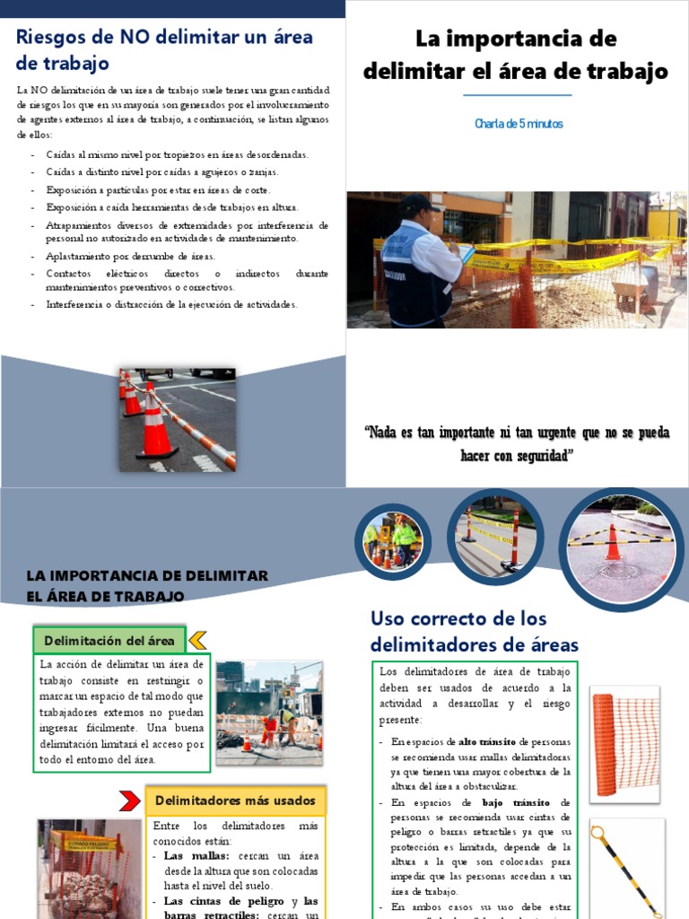 Charla La Importancia de Delimitar El Area de Trabajo | PDF