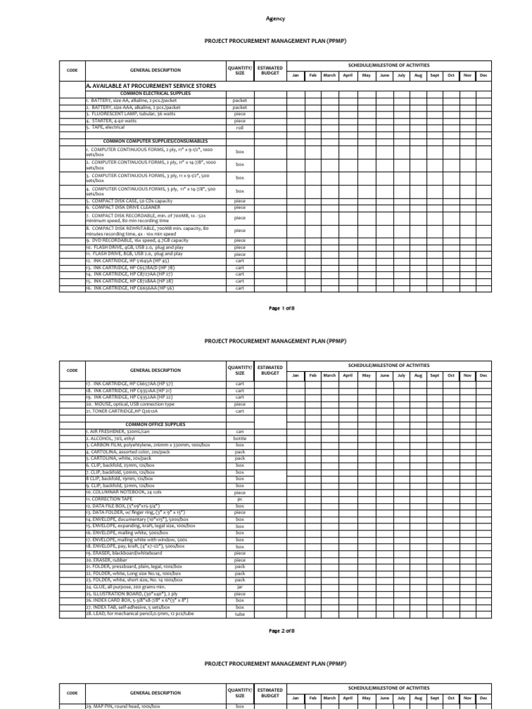 Project Procurement Management Plan | PDF | Usb Flash Drive | Printer (Computing)