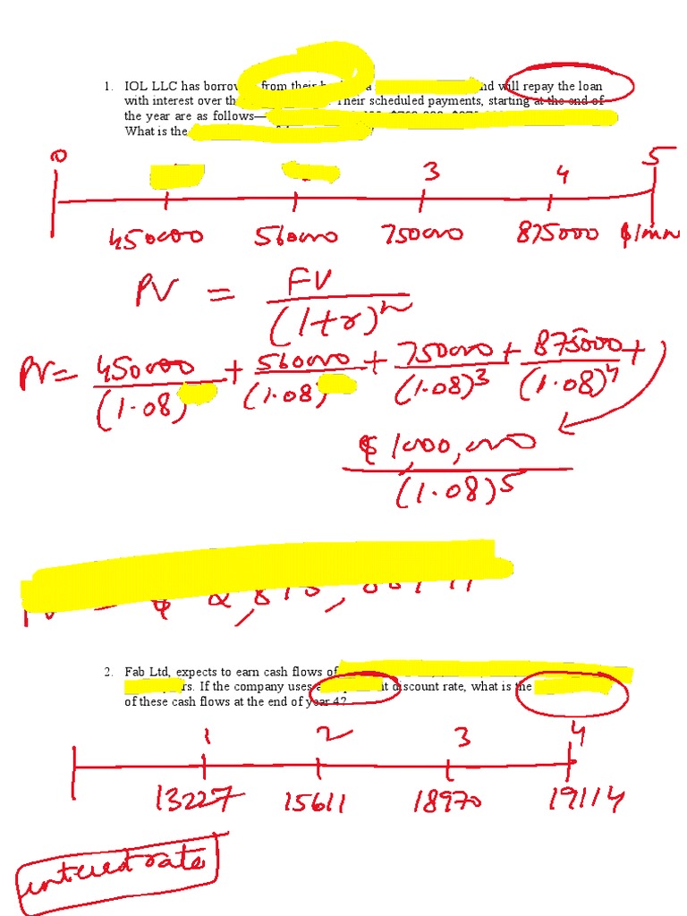 Tutorial questions-DCF-solved in Class | PDF | Present Value | Discounting