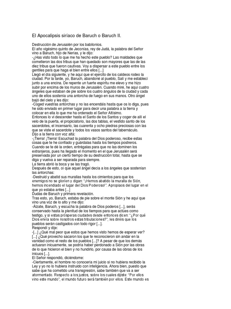 El Apocalipsis de Baruch | PDF | Moisés