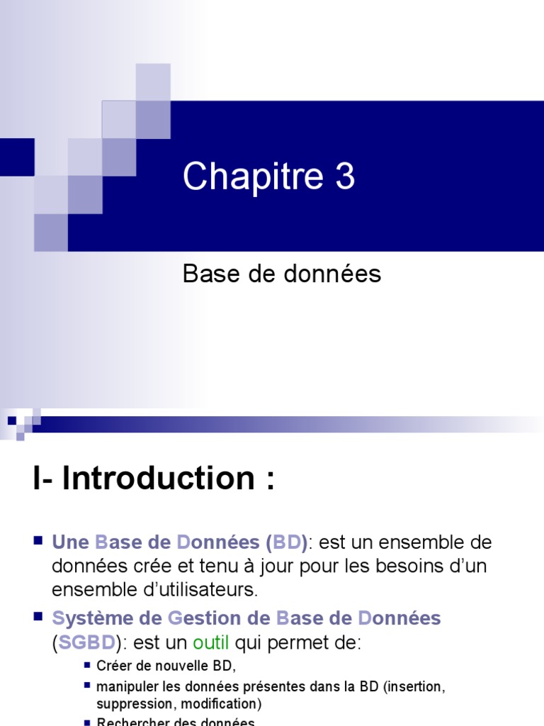 Cours | PDF | Bases de données | Informatique
