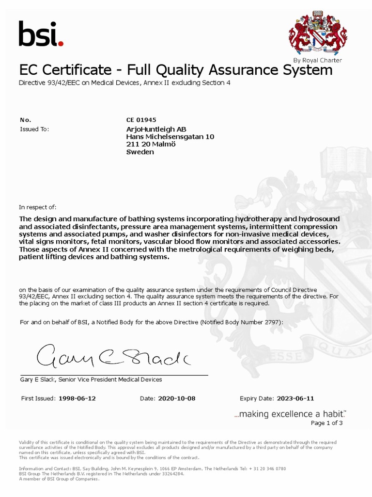 EC Certificate - Full Quality Assurance System EC Certificate - Full ...