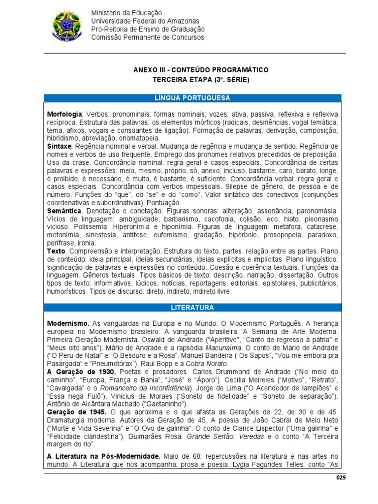 PSC - 3 Etapa - 2022 - Conteúdos e Cronograma | PDF | Eletricidade | Brasil