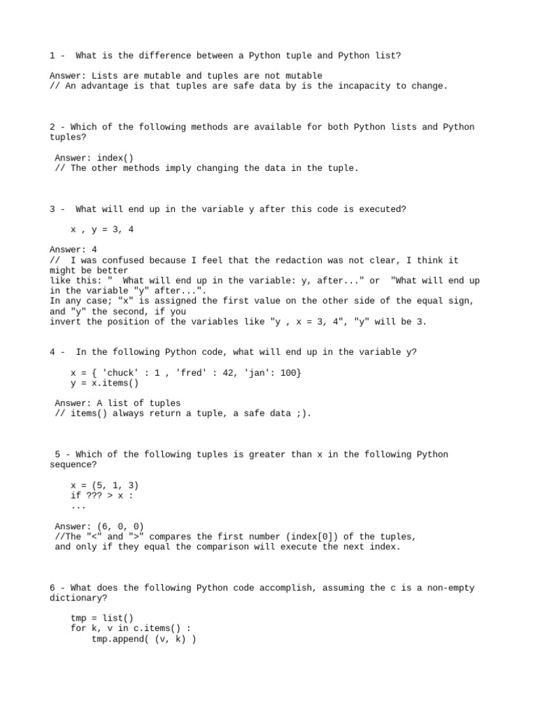 Quiztuples Pdf Python Programming Language Computer Data