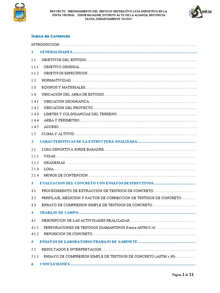 Informe - Losa Deportiva | PDF | Hormigón | Acero
