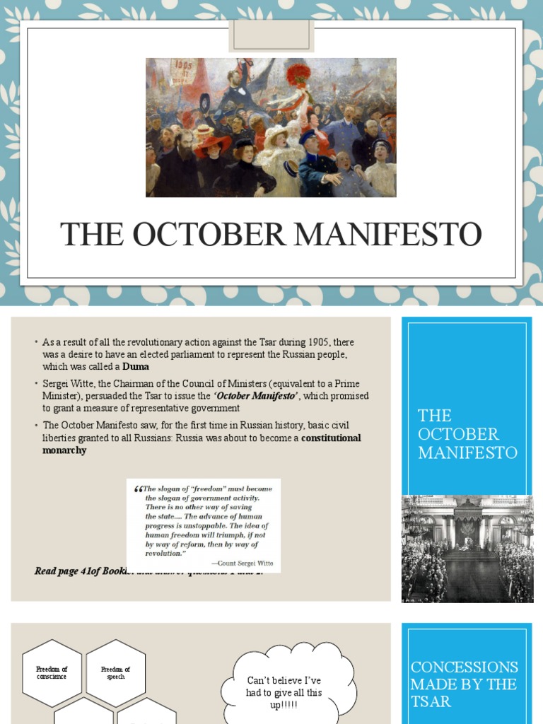 October Manifesto | PDF | Nicholas Ii Of Russia | Russian Empire