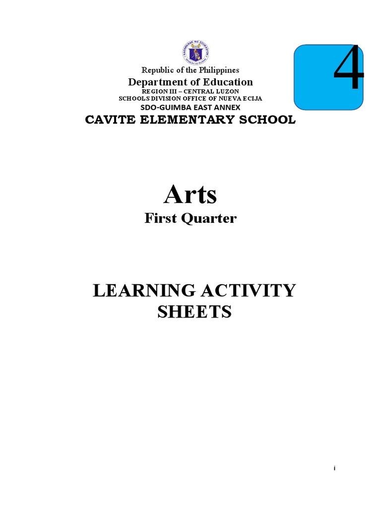 Arts Learning Activity Sheet | PDF