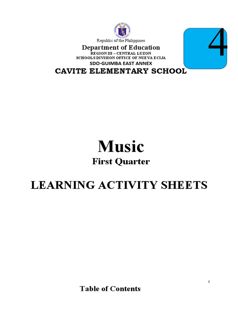 Music Learning Activity Sheet | PDF