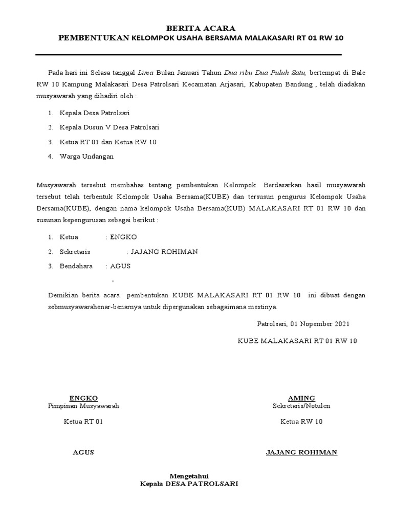 Berita-Acara-Pembentukan-Kel Tani | PDF