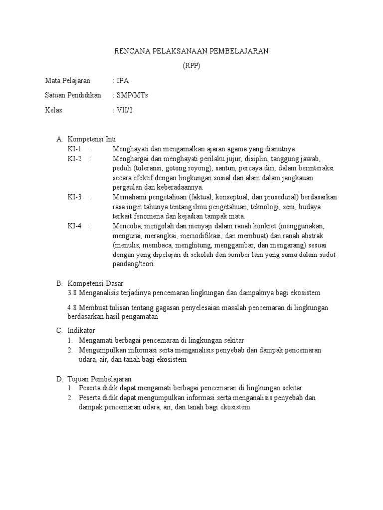 RPP SMP Micro Teaching | PDF