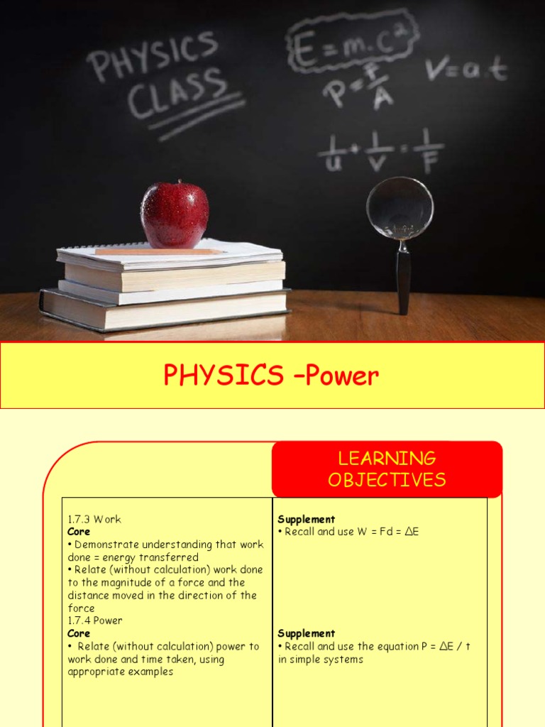 Physics - Power | Download Free PDF | Watt | Power (Physics)