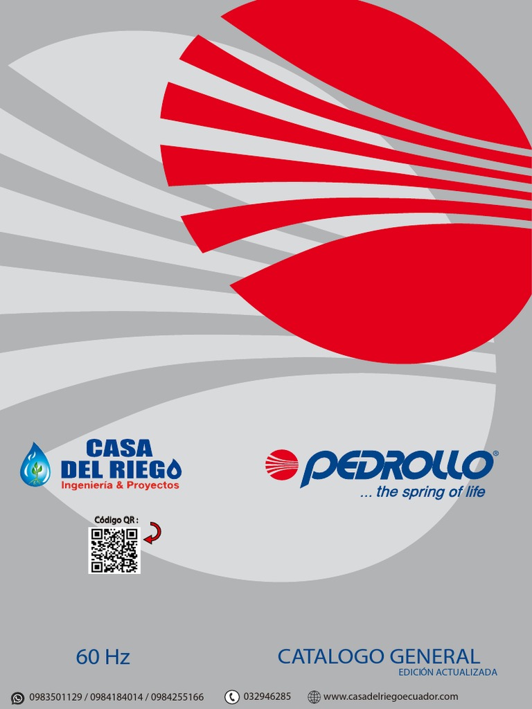 CATALOGO GENERAL PEDROLLO 60Hz | PDF | Calidad (comercial) | Bomba