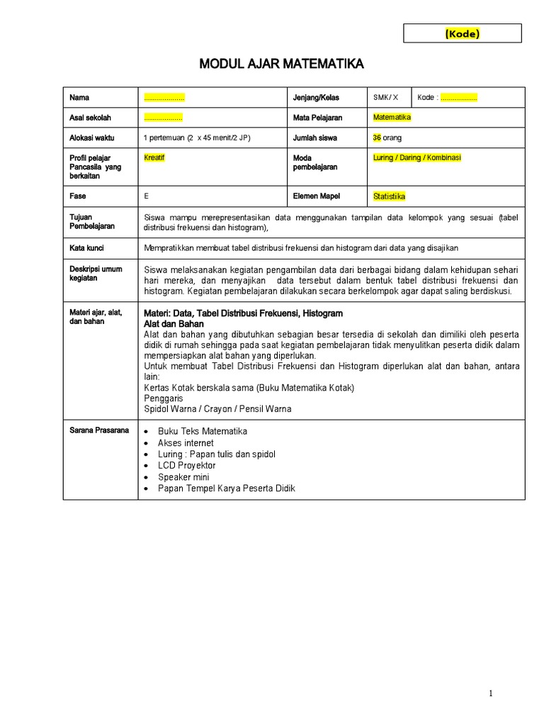 Modul Ajar Metode PBL | PDF