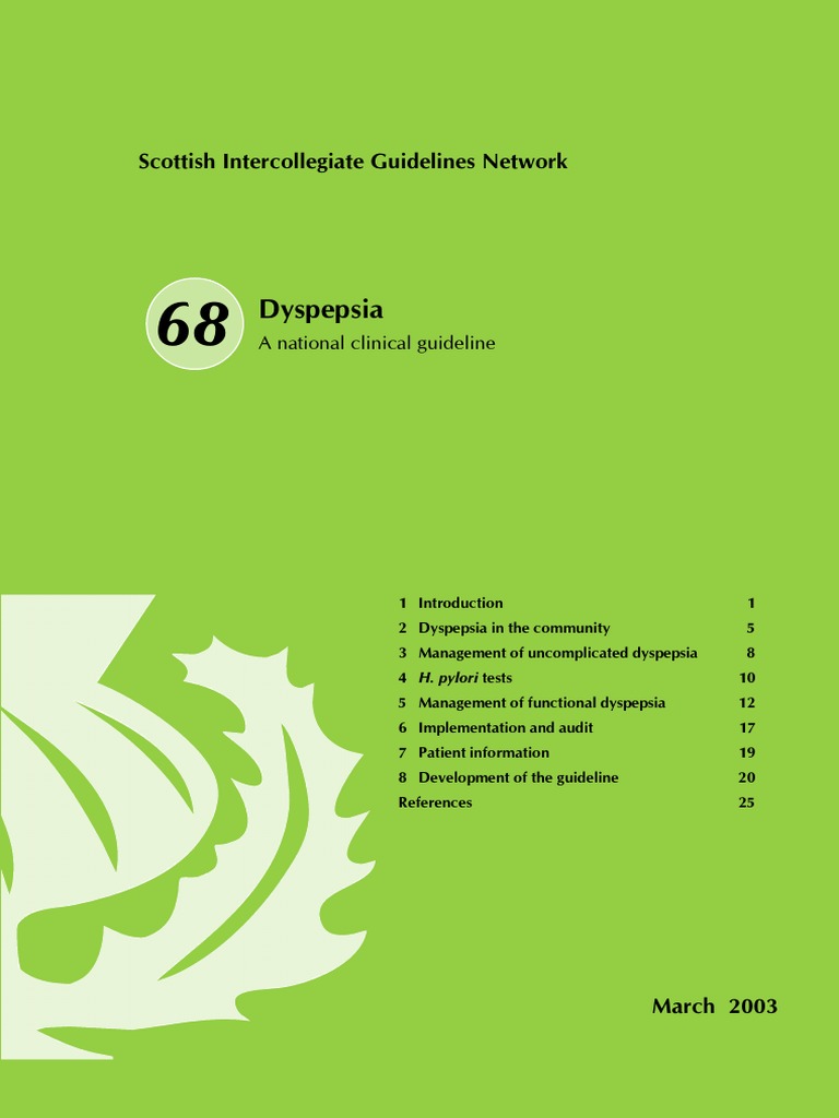 Dyspepsia: Scottish Intercollegiate Guidelines Network | PDF | Indigestion | Heartburn