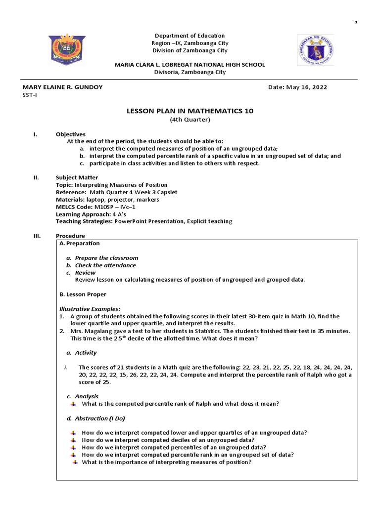 LP Interpreting-Measures-of-Position GUNDOY Edited | PDF | Percentile ...