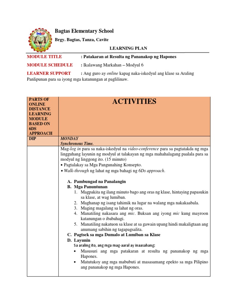 Suson - 6D's Lesson Plan (AP) | PDF