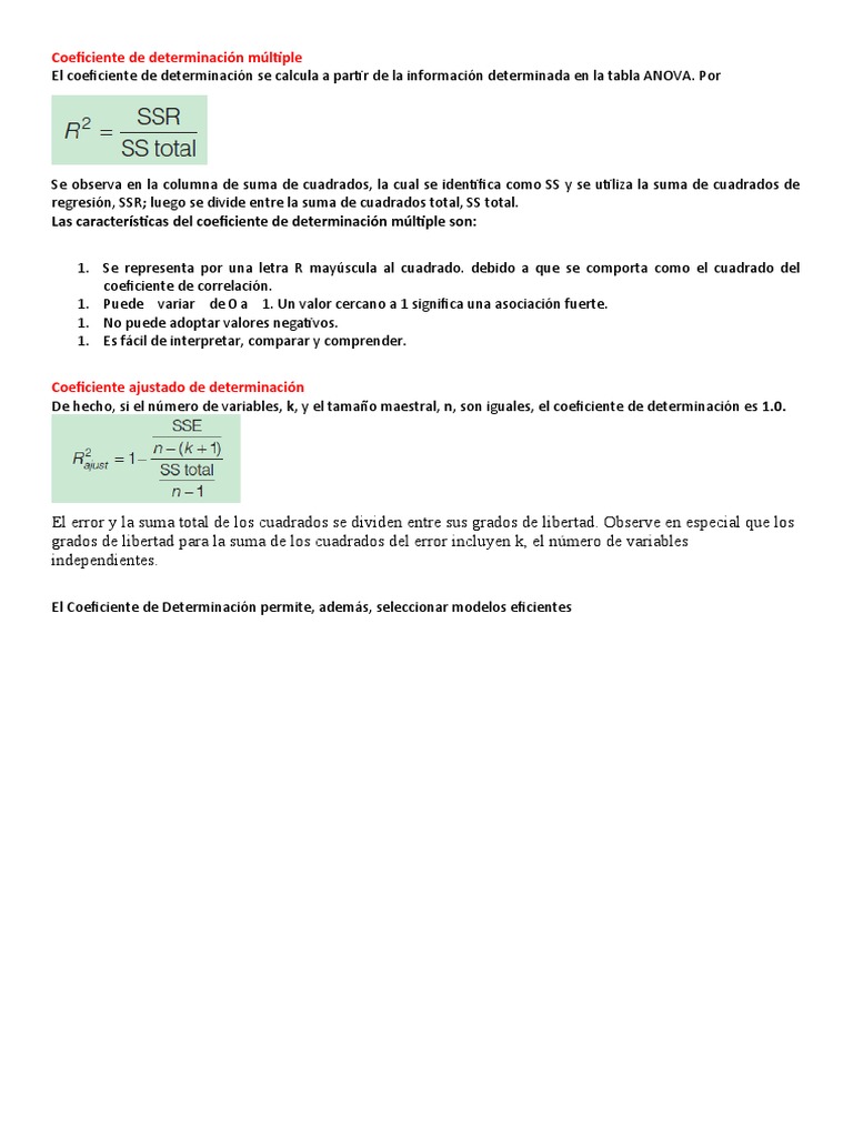 Coeficiente de Determinación Múltiple | PDF