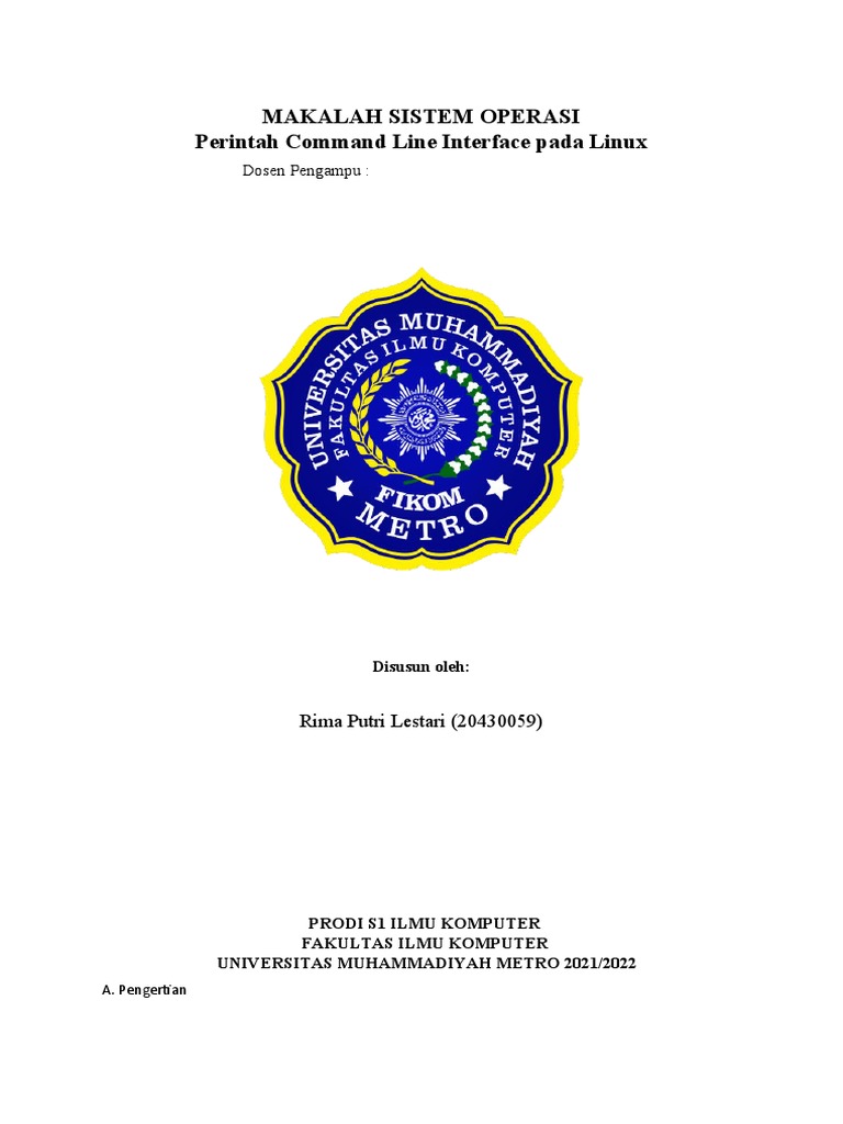 Makalah Sistem Operasi Perintah Command Line Interface Pada Linux | PDF