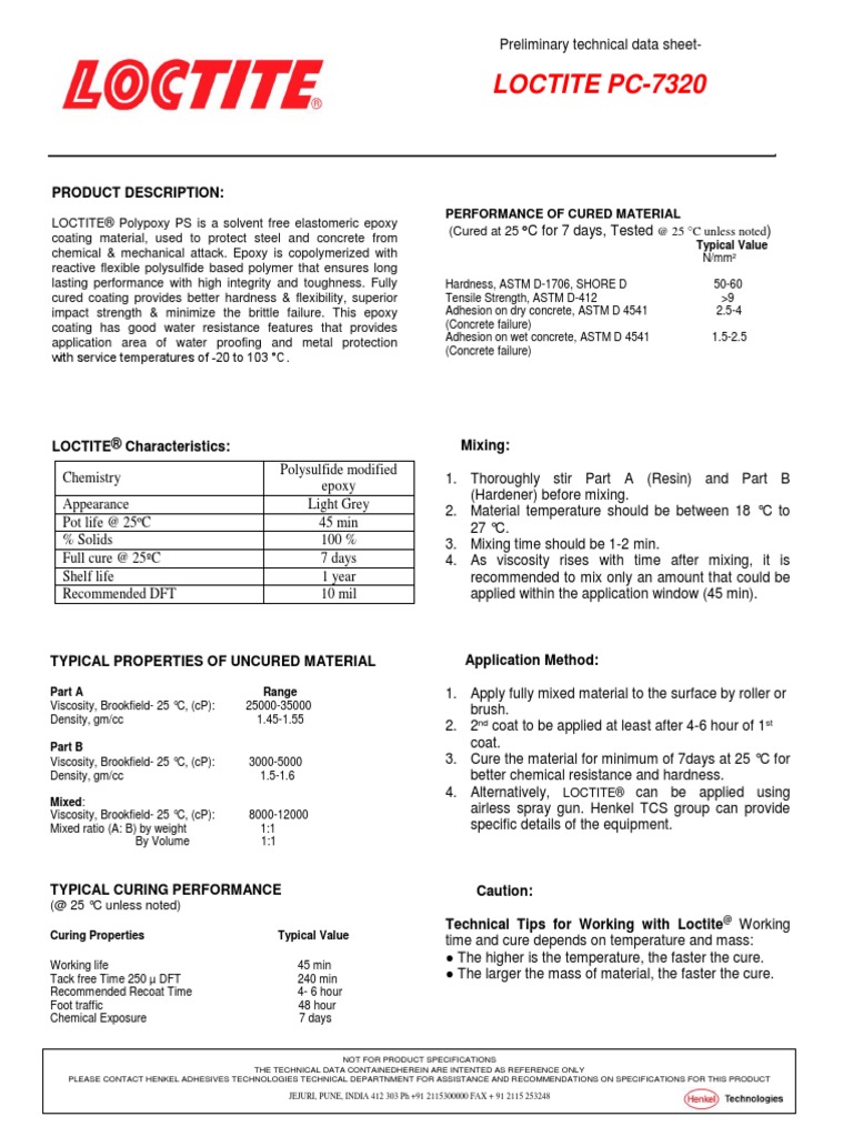 PC-7320 (Polypoxy) - TDS | PDF | Epoxy | Materials