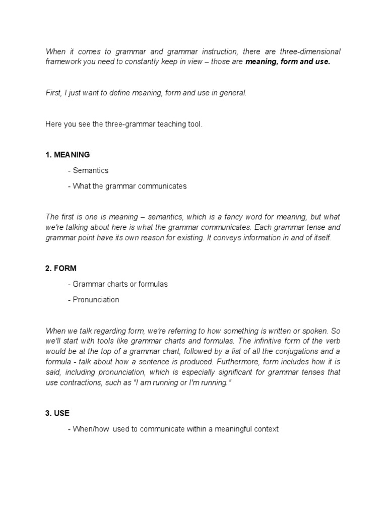 Three Dimensional Grammar Framework | PDF | Semantics | Verb