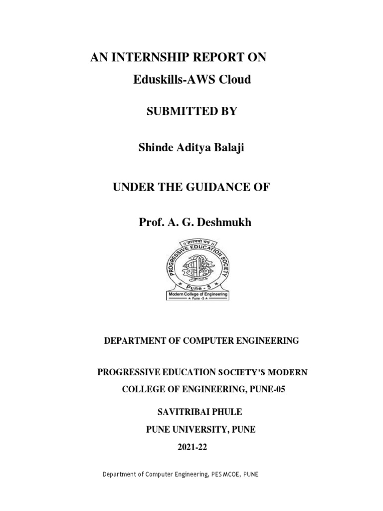 Aditya - Shinde - Internship - Report | PDF | Cloud Computing | Amazon Web Services