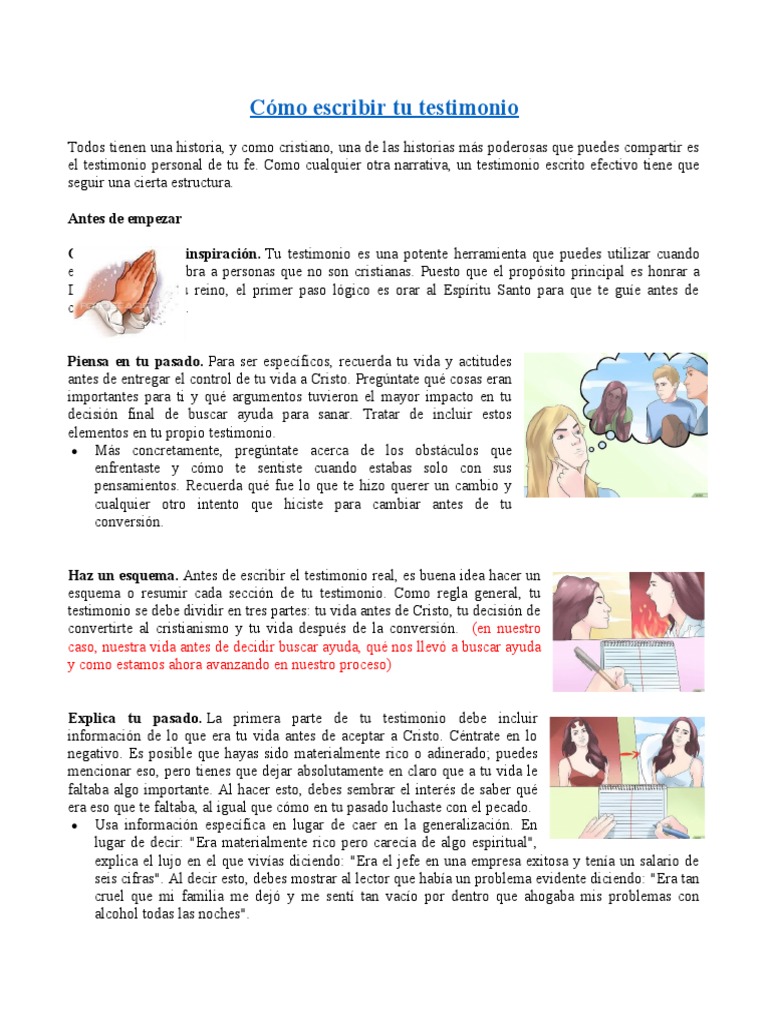 Cómo Escribir Tu Testimonio | PDF | Dios | Jesús