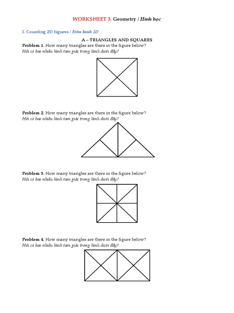 Worksheet 3. Counting 2D and 3D Figures | PDF