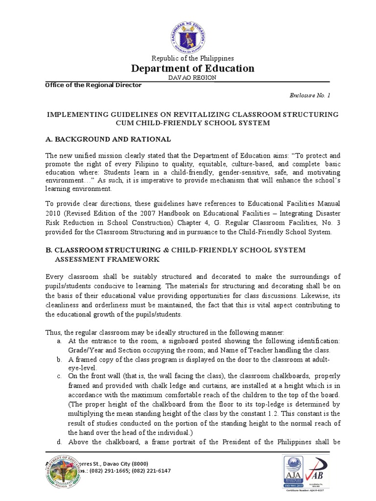Revitalizing Classroom Structuring Guidelines | PDF | Classroom | Teachers