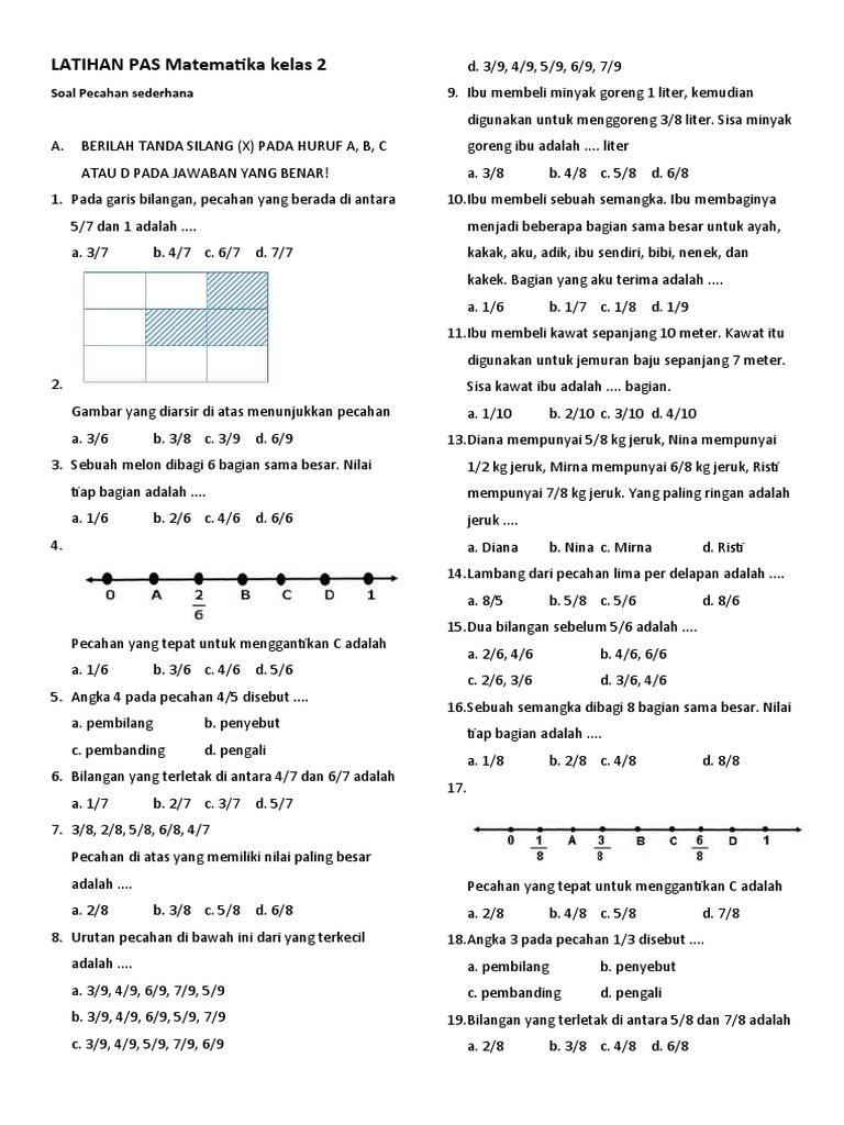 Matematika Kelas 2 PAS Pechan Dan Pengukuran Waktu | PDF