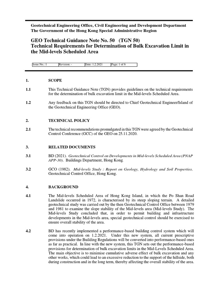 GEO Technical Guidance Note No. 50 (TGN 50) Technical Requirements For ...