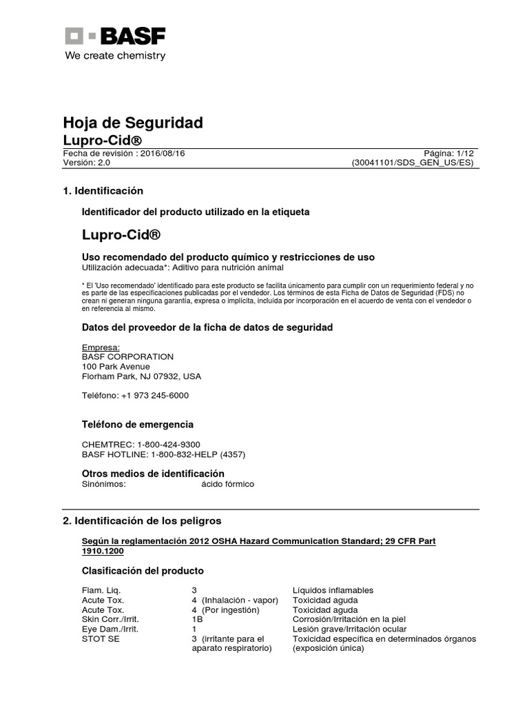 MSDS 000000000030041101 Es | PDF | Toxicidad | Agua