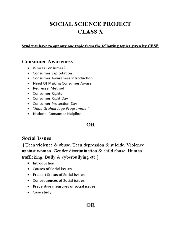 Social Science Project Class X: Consumer Awareness | PDF