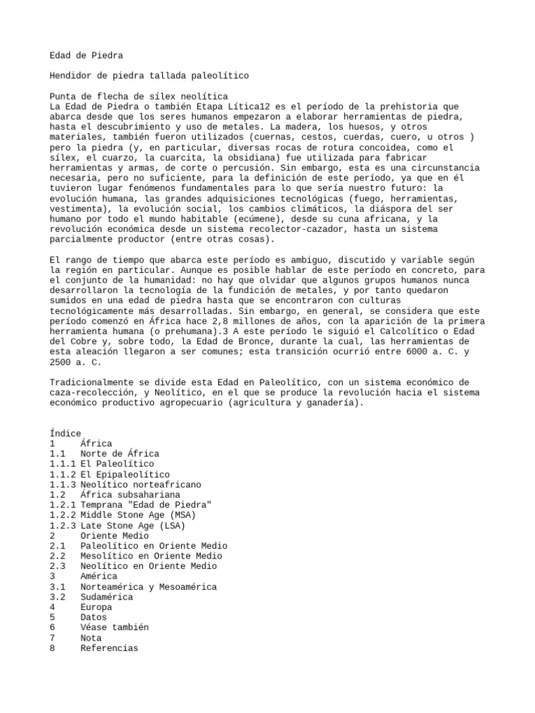 Historia y Cultura de la Edad de Piedra | PDF | Edad de Piedra ...