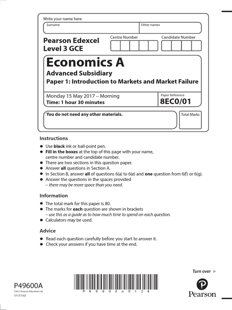 June 2017 Qp Paper 1 Edexcel A Economics As Level Download Free