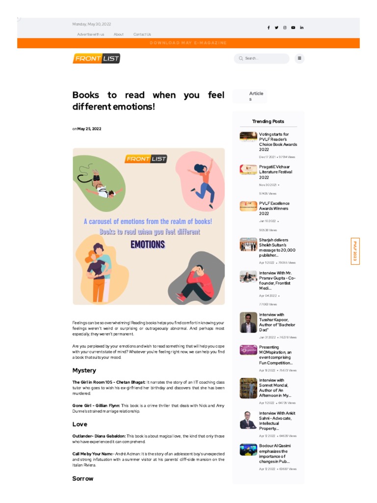 Books To Read When You Feel Different Emotions! | PDF