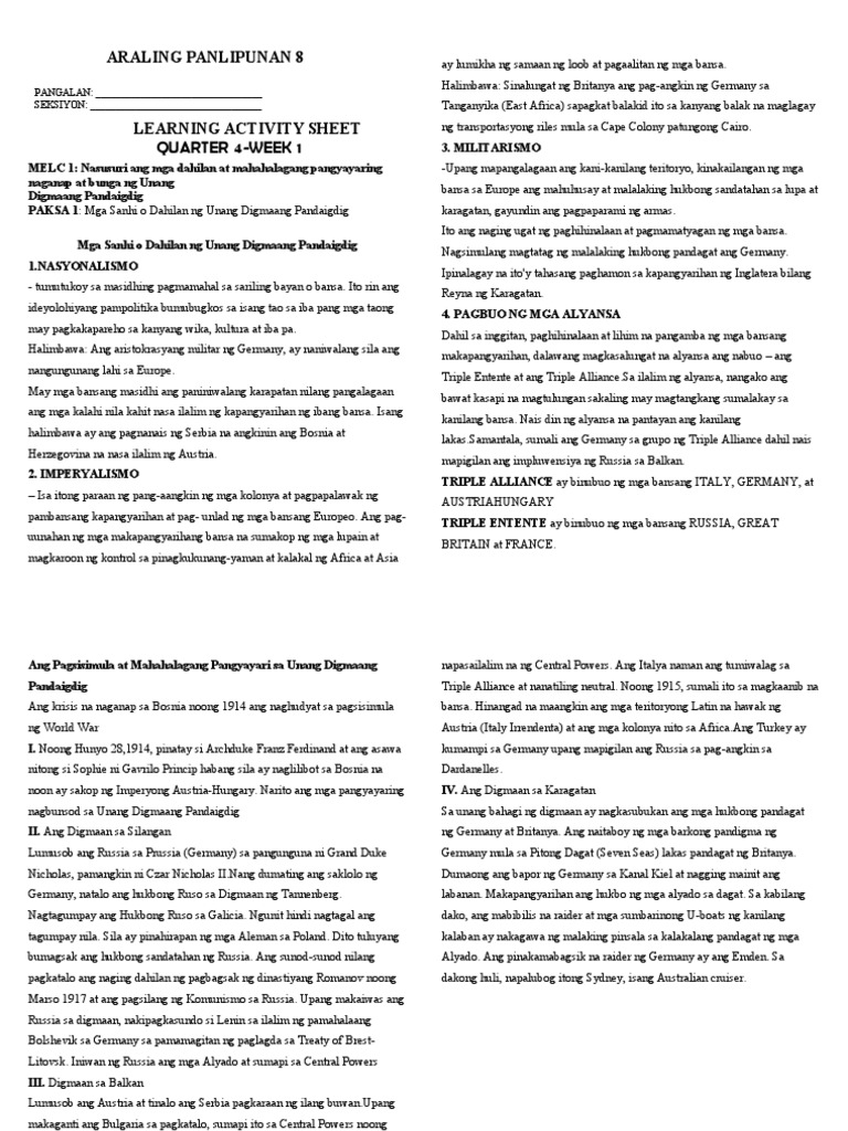 Q3 LAS AP8-week 1-8 For Printing | PDF