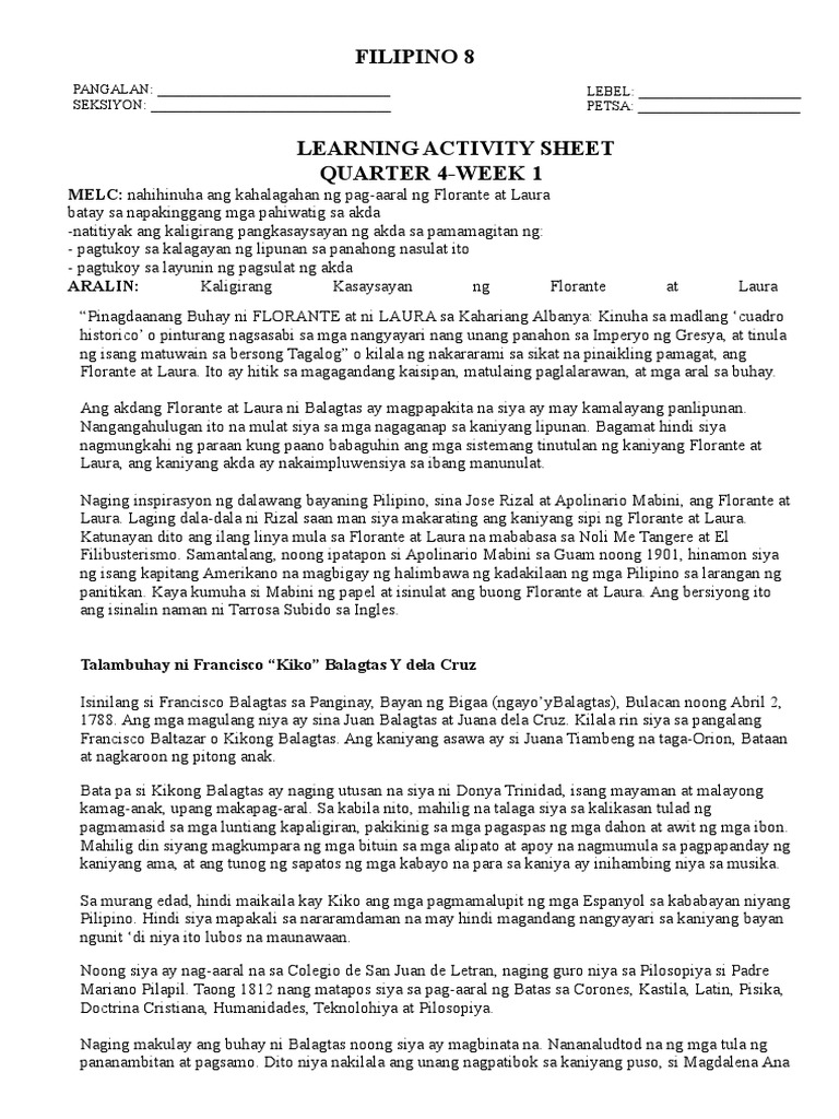 Q3 Las Fil 8-Week 1-8 | PDF