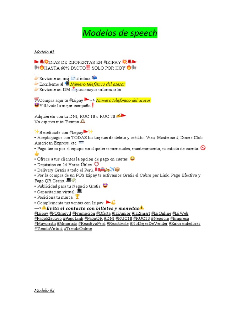 Modelos de Speech | PDF | Las compras en línea | Visa Inc.