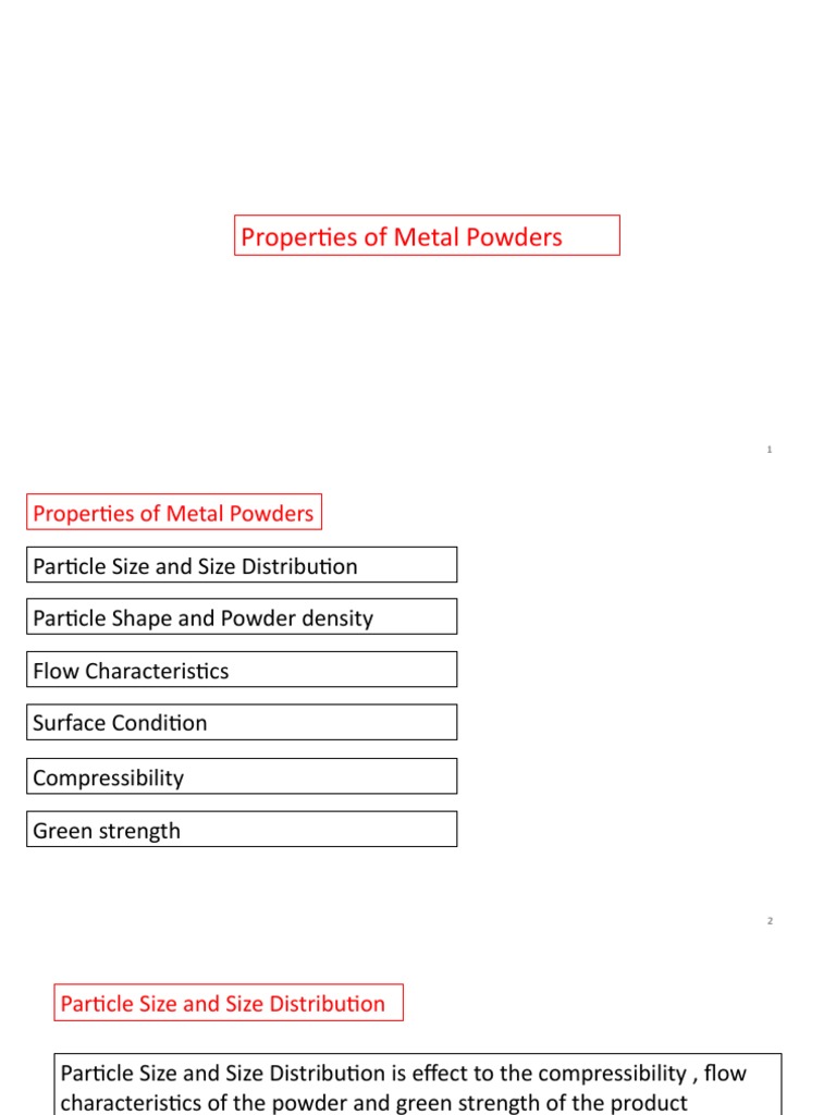 Powder Characteristics | PDF | Materials | Materials Science