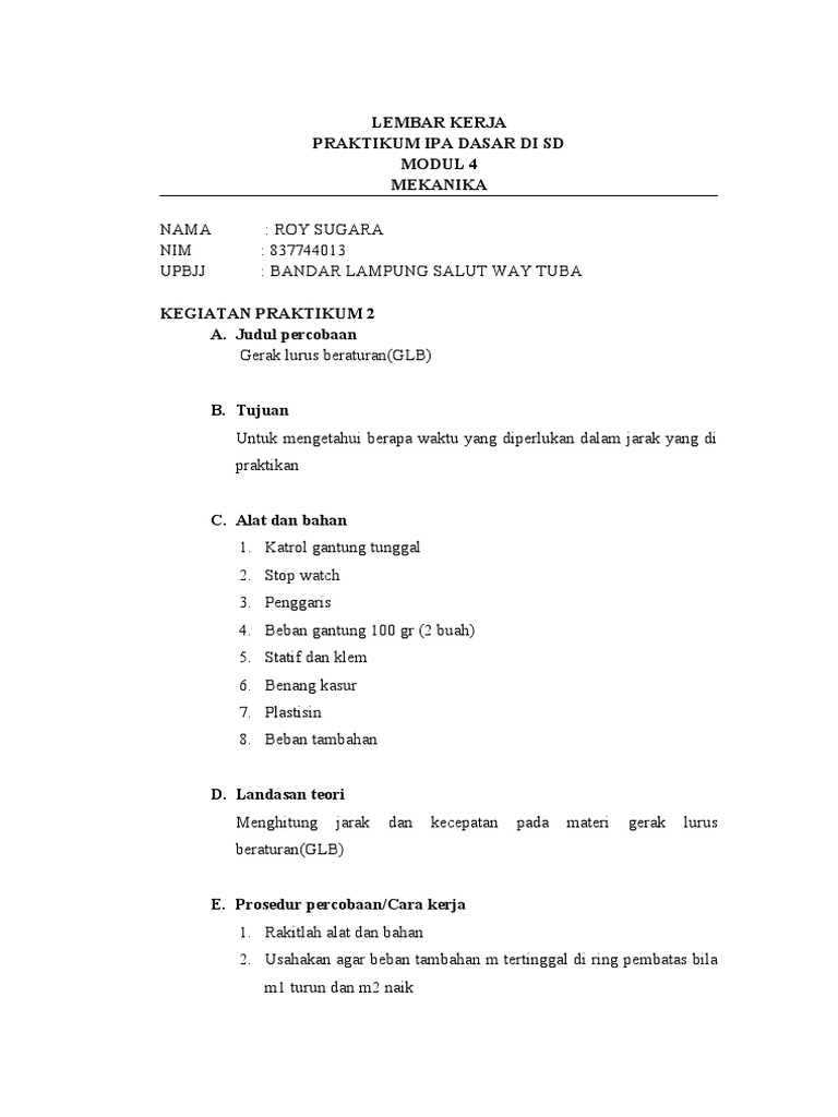 Tugas Tutorial Iii Ipa | PDF