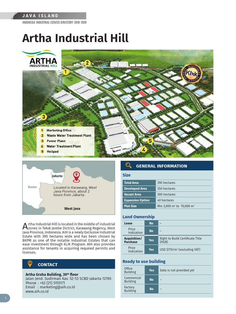 Artha Industrial Hill: Java Island | PDF | Jakarta