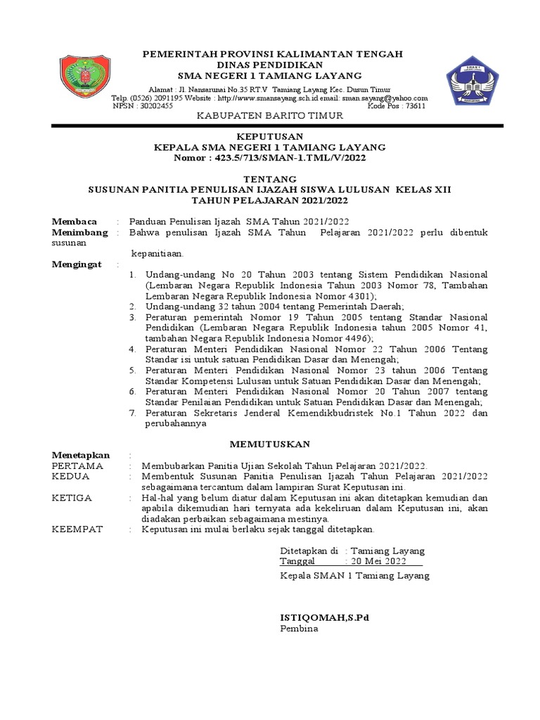 SK Penulisan Ijasah | PDF