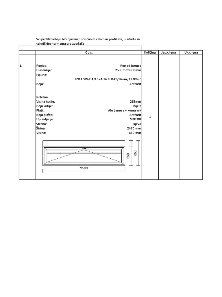 Troškovnik Otvori | PDF