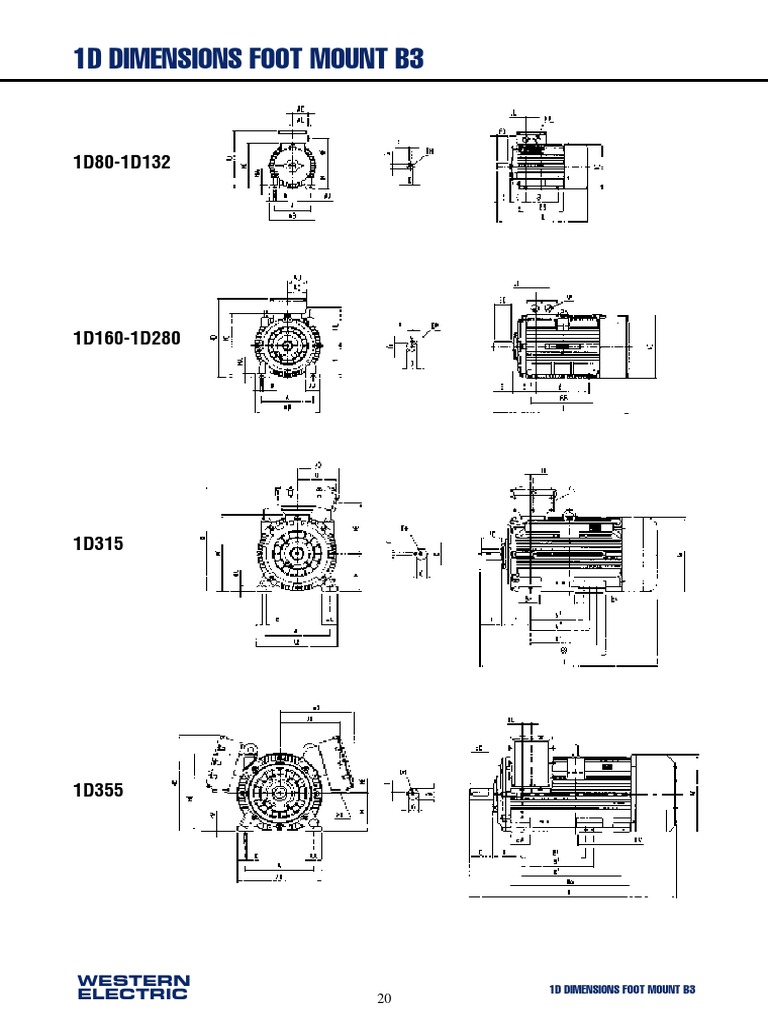 Dimensions des moteurs Western Electric | PDF